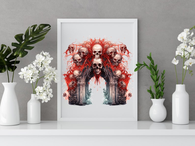 Watercolor Satanic Gates Clipart Printable Hell Gate Png - Etsy