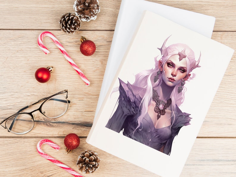 Watercolor Dark Elf Clipart Printable Dungeons and Dragons Dnd - Etsy