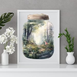 Watercolor Misty Enchanted Forest Clipart, Printable Fantasy Forest Png ...