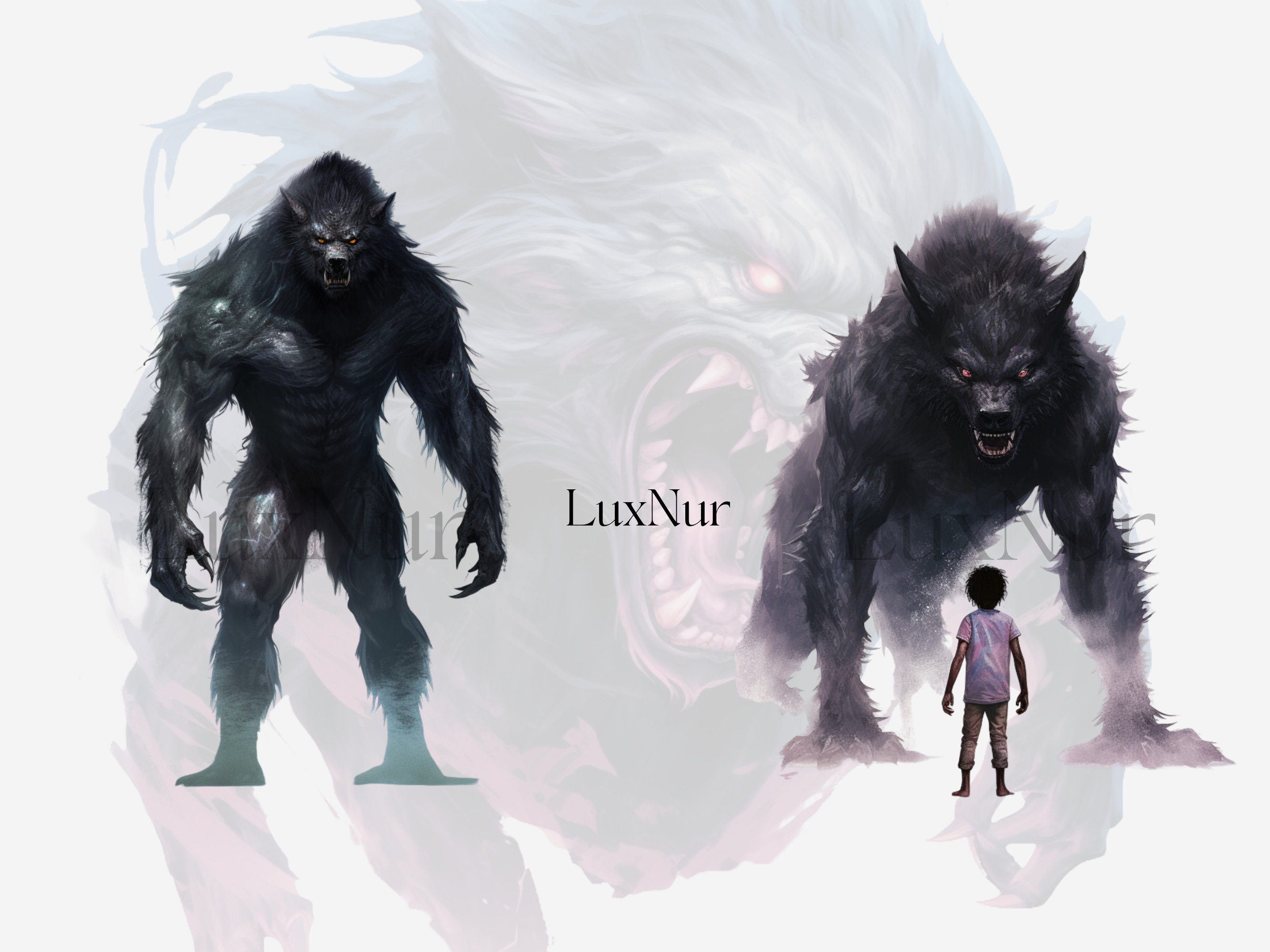 Watercolor Werewolf Clipart Printable Alpha Wolf Png - Etsy Australia