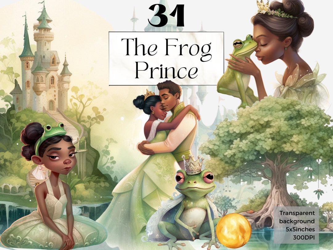 Watercolor the Frog Prince Clipart Png, Printable Original Story of ...