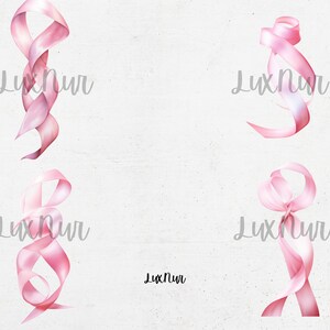 Watercolor Pink Ribbon Clipart, Printable Kawaii Birthday Party Png ...