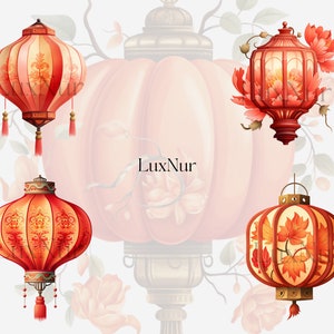 Watercolor Paper Lantern Clipart Printable Autumn Chinese Lantern Png ...