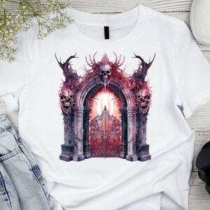 Watercolor Satanic Gates Clipart, Printable Hell Gate Png, Hell Clipart ...