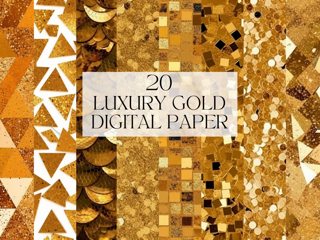 Watercolor Luxury Gold Digital Paper Clipart, Printable Elegant Amber ...