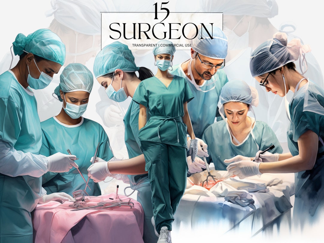 Watercolor Surgeon Clipart, Printable Medical Professional Jobs Png ...