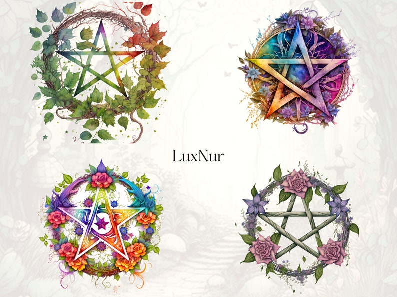 Best Watercolor Diverse Witch Pentagram Png Clipart Printable - Etsy