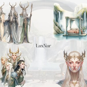 Watercolor High Elves Clipart Png, Printable Elf From Lord of the Rings ...