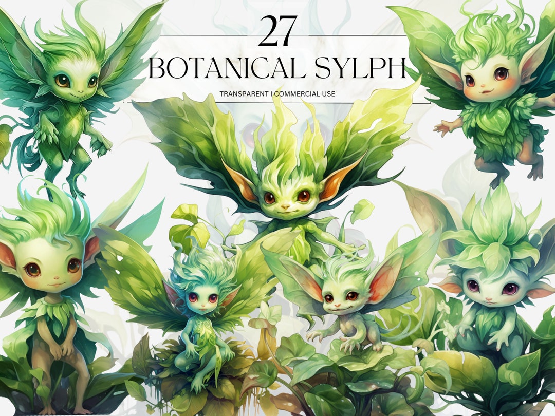 Watercolor Botanical Sylph Clipart Printable Fantasy Tinkerbell Png ...