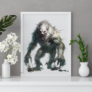 Watercolor Werewolf Clipart, Printable Alpha Wolf Png, Mythological ...