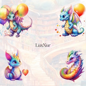 Printable Rainbow Baby Dragon Png Clipart, Fantasy Fairytale Woodland ...