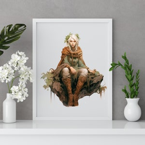 Watercolor Druid Clipart Printable Dungeons and Dragons Dnd RPG Game ...