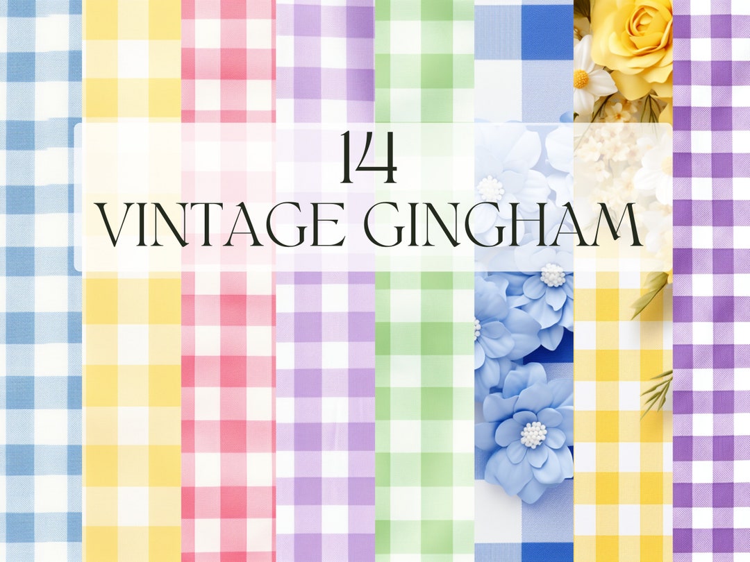 Watercolor Vintage Gingham Digital Paper, Printable Pastel Plaid ...