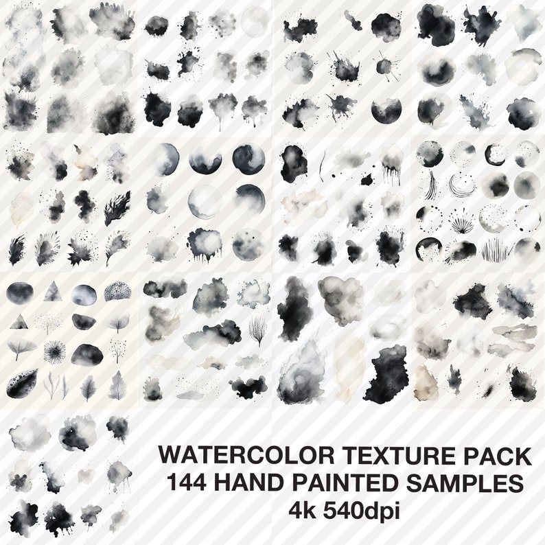 Watercolour Texture Pack 144 Hand-painted Samples - Etsy