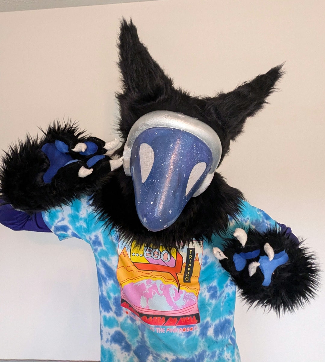 Galaxy Themed Protogen Premade Fursuit Mini Partial head, Paws, Tail MQ ...