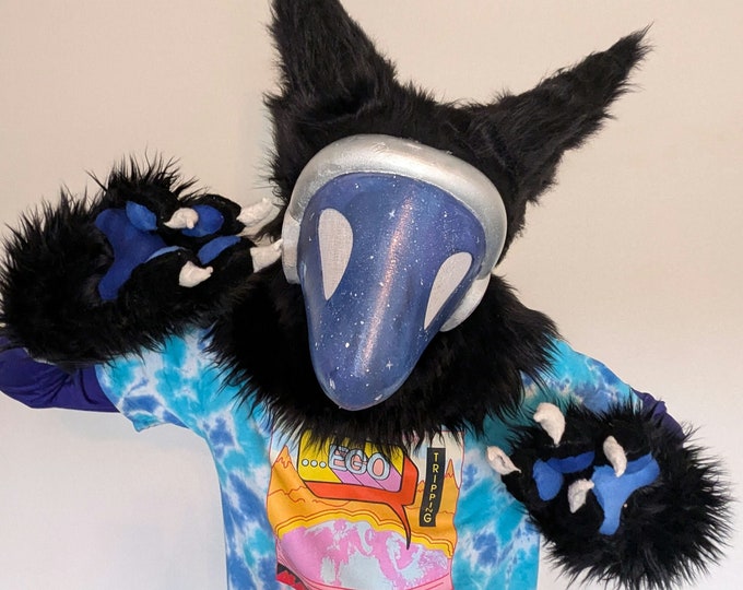 Galaxy Themed Protogen Premade Fursuit Mini Partial (head, Paws, Tail ...