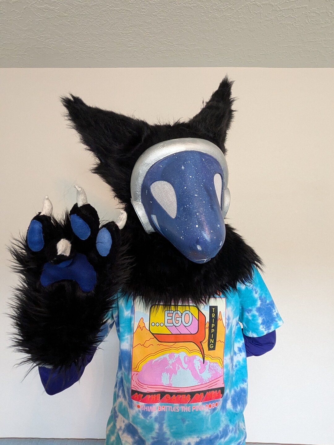 Galaxy Themed Protogen Premade Fursuit Mini Partial head, Paws, Tail MQ ...