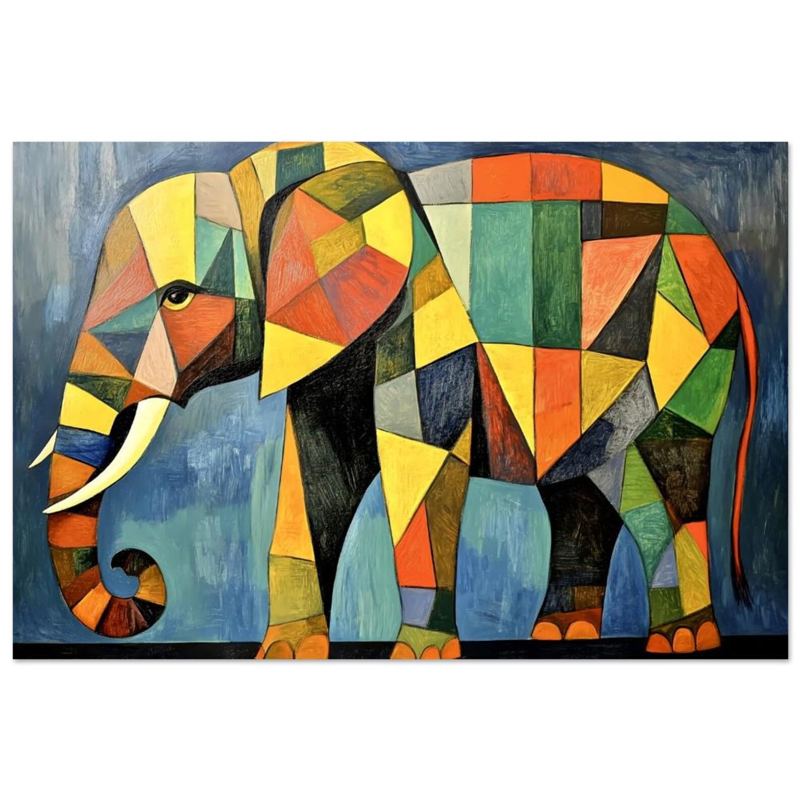 Colorful Cubist Elephant Art - Vibrant Aluminum Print - Etsy