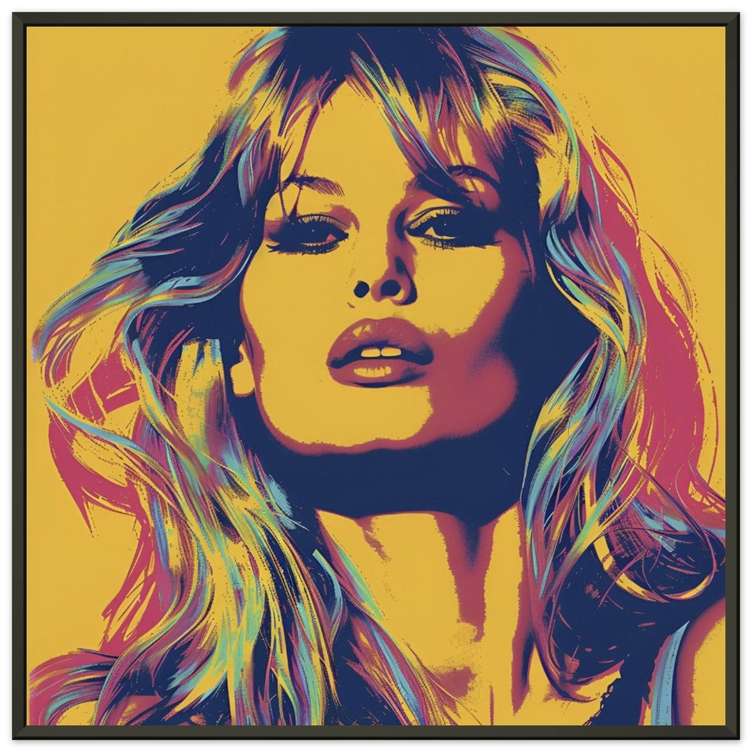 Brigitte Bardot Pop Art Masterpiece Unique Painting in Vibrant Yellow ...