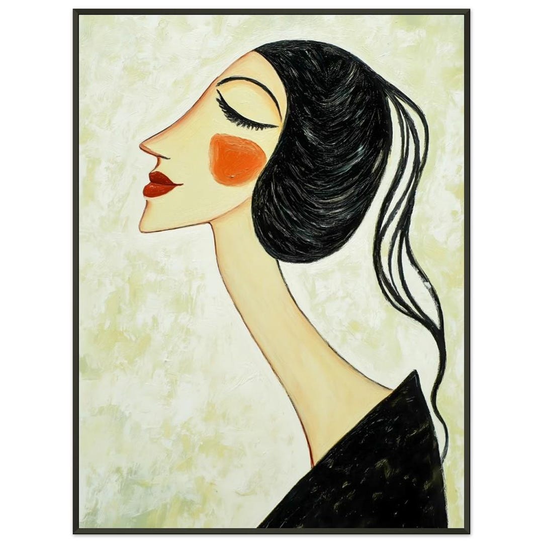 Unique Abstract Woman Profile Poster - Modern Framed Art With Black ...