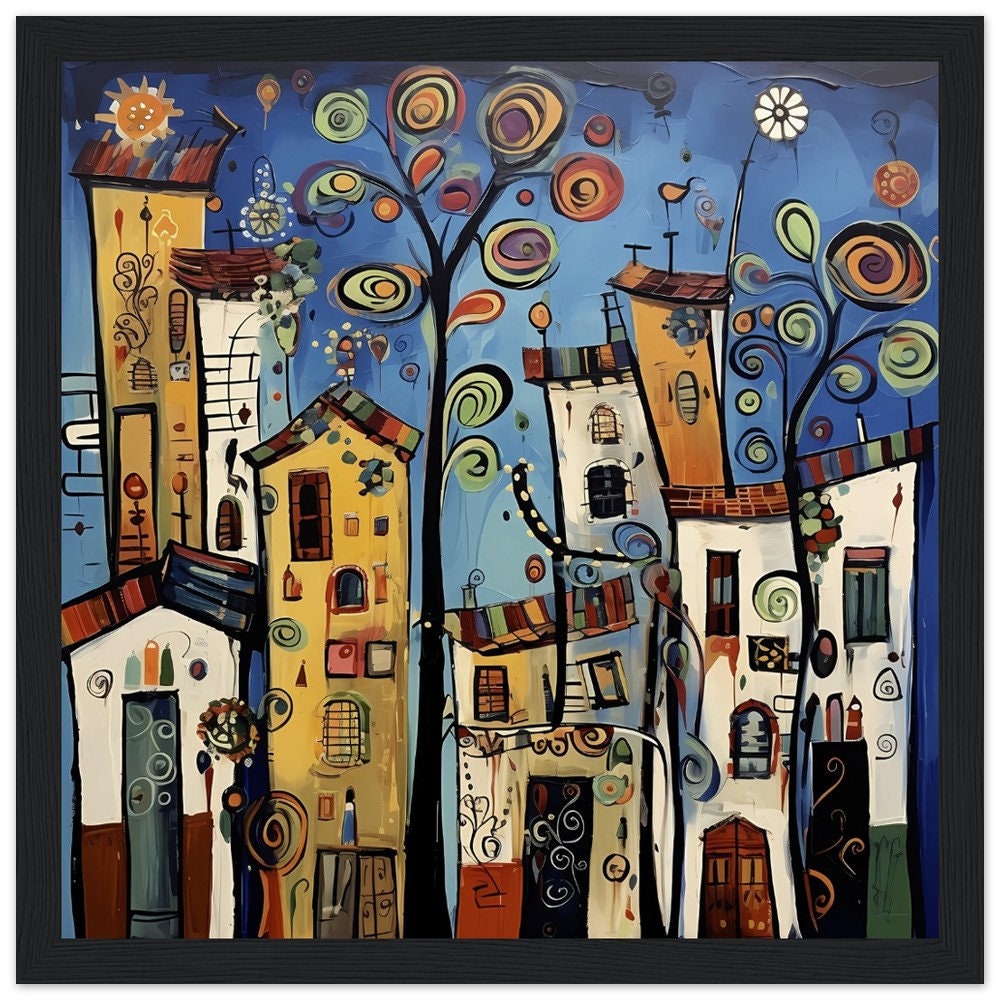 Boho Whimsy: Naive Art Painting Inspired by Picasso Whimsical Tall ...