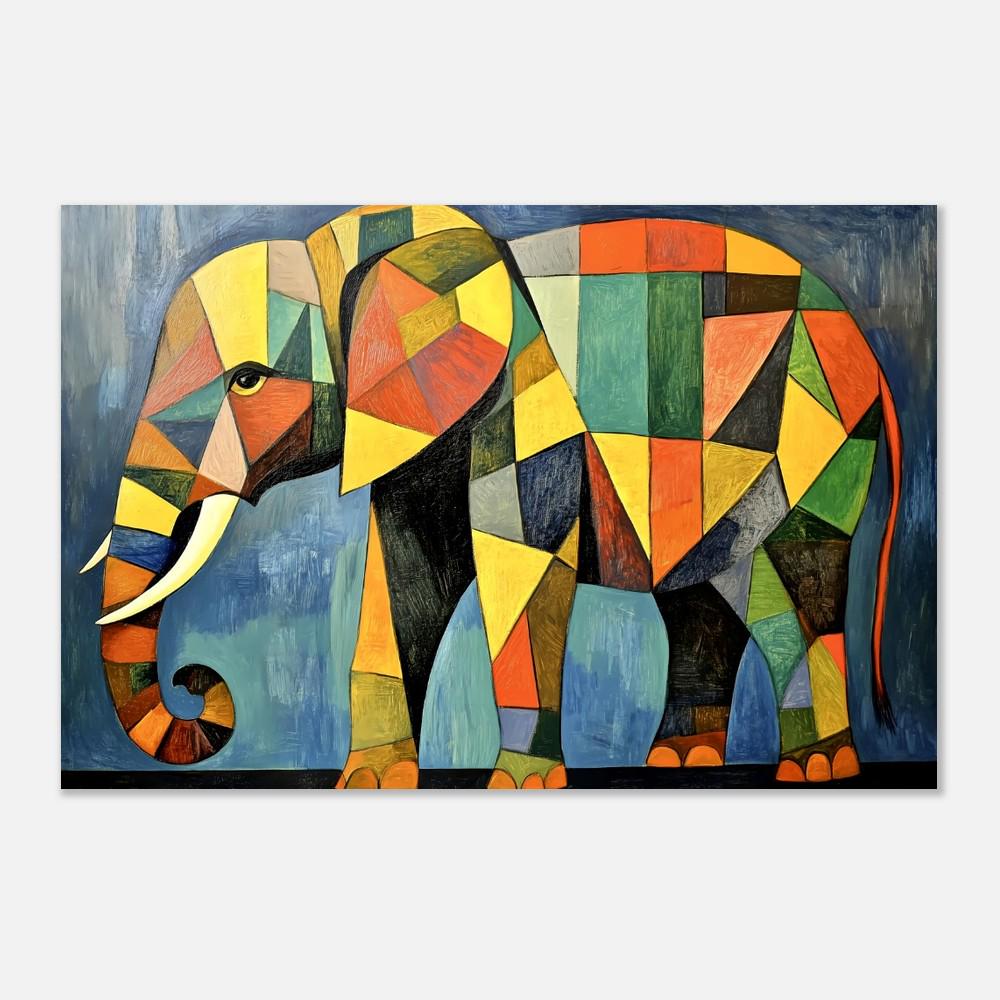 Colorful Cubist Elephant Art - Vibrant Aluminum Print - Etsy