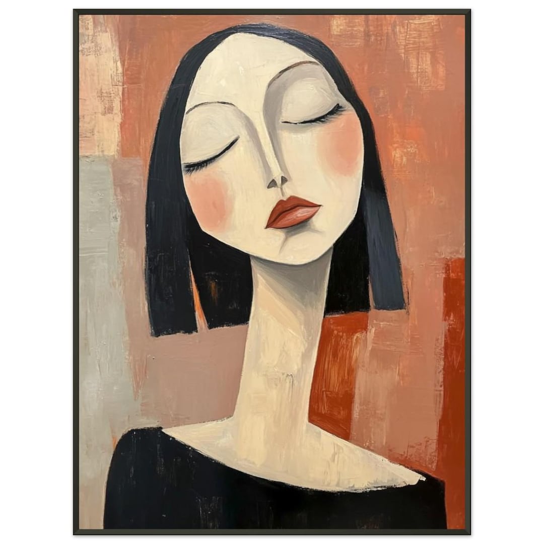 Modern Woman Portrait Print, Black Suit, Framed Matte Art - Etsy