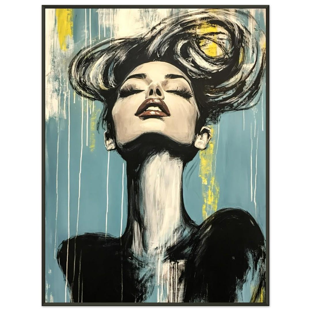 Abstract Woman With Upright Hair - Pop Art Style in Classic Semi-glossy ...
