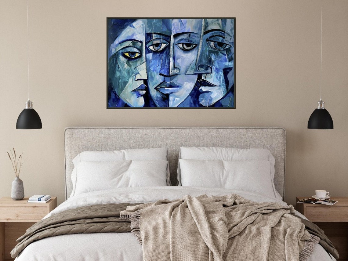 Picasso Inspired Blue Period Faces Art – Metal Framed Poster - Etsy UK