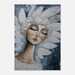 Unique Angel Portrait With White Floral Headdress and a Long Neck ...
