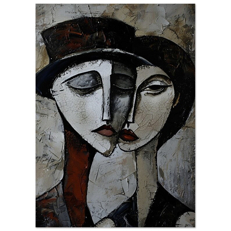 Unique Painting of Romeo and Juliet Cheek to Cheek- Onaluminum Print - Etsy