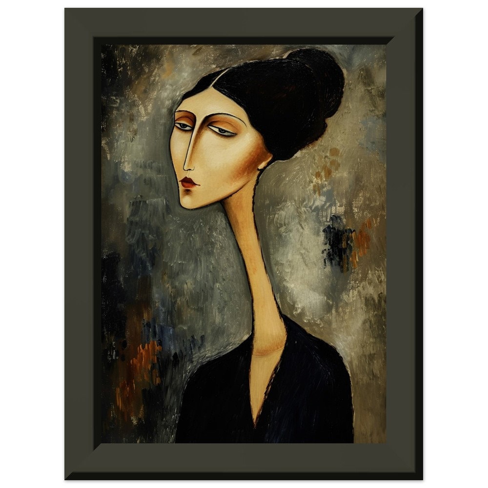 Unique Abstract Painting of Woman With Long Neck - Modigliani Inspired ...
