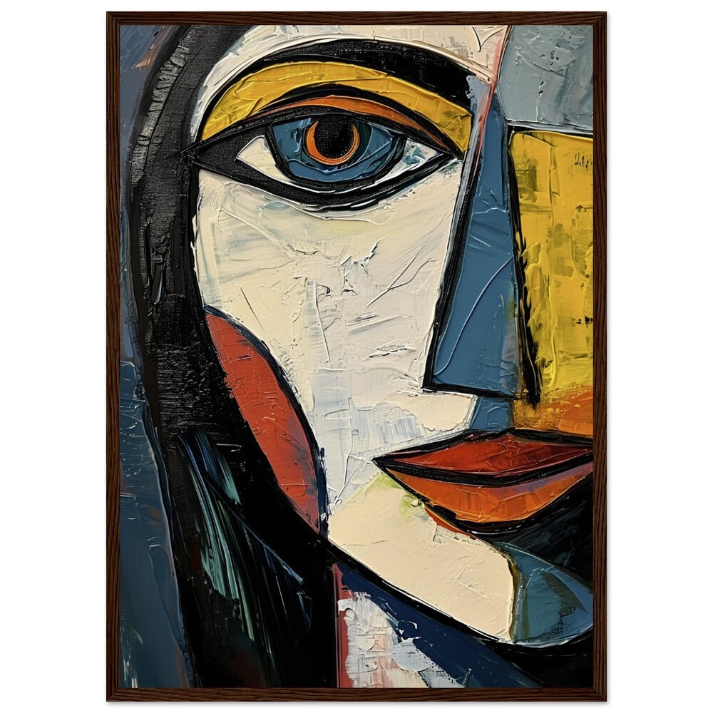 Picasso-inspired Abstract Woman Colorful Close-up Art Print Unique Wall ...