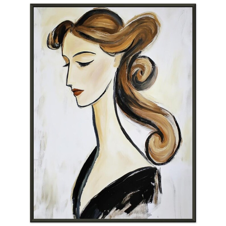 Abstract Woman Profile Framed Poster | Minimalist Wall Art | Black ...