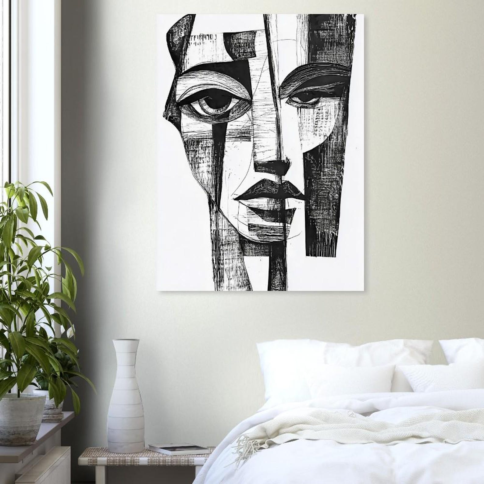 Unique Abstract Black and White Human Portrait With Premium Matte Paper ...