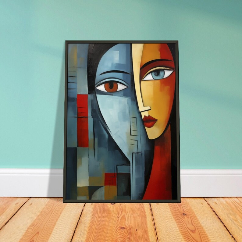 Abstract Half-face Fusion - Contemporary Art Print Classic Semi-glossy ...