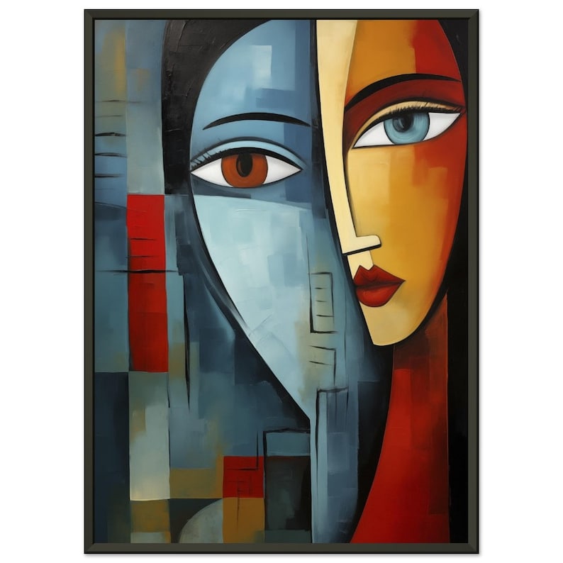 Abstract Half-face Fusion - Contemporary Art Print Classic Semi-glossy ...