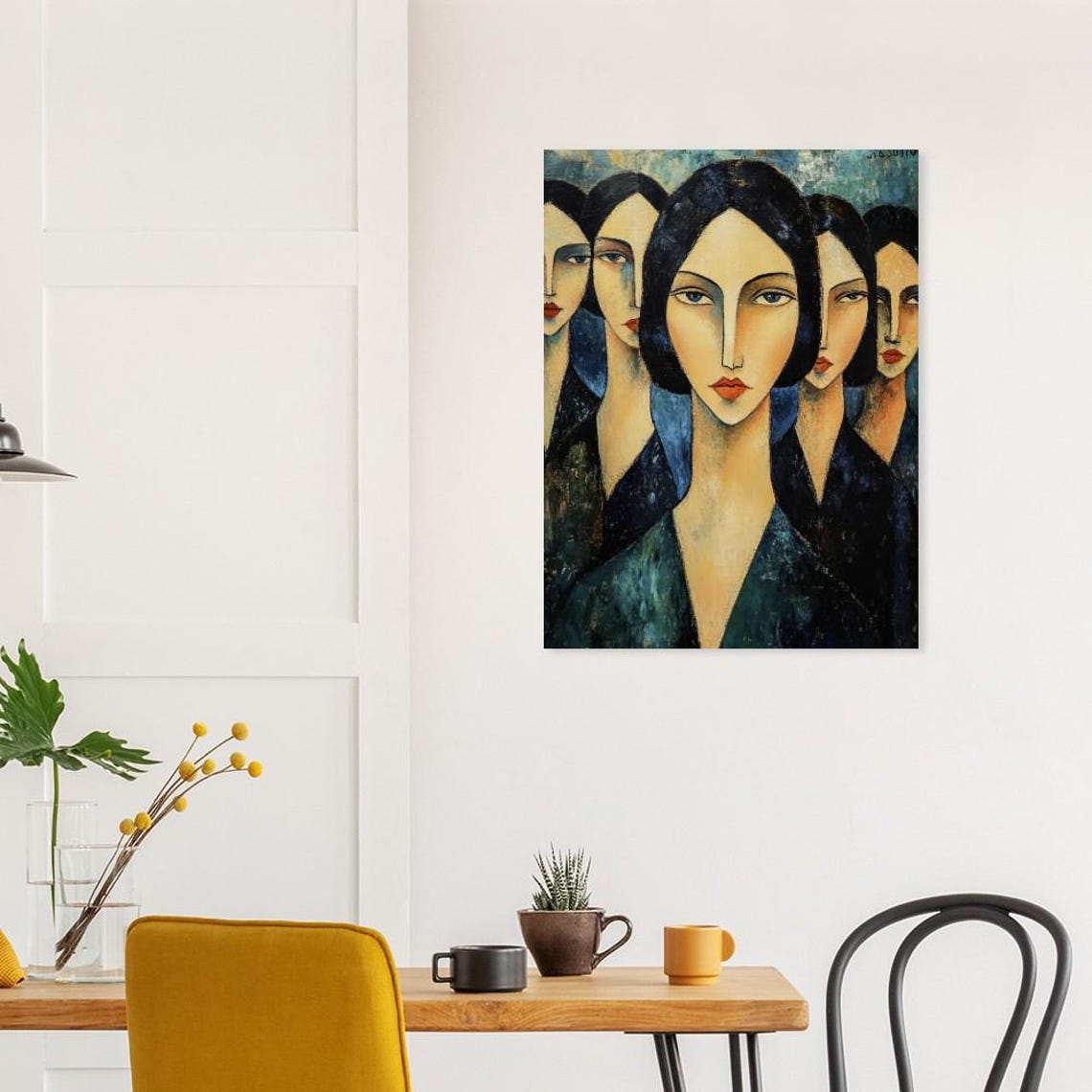 Modigliani-inspired Abstract of Five Women | Aluminum Print - Etsy