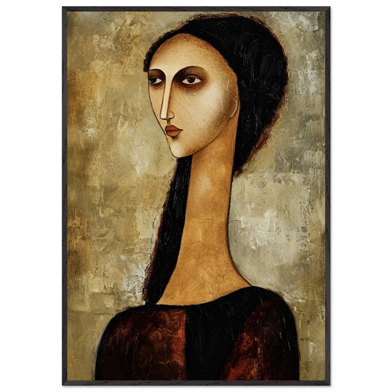 Incredibly Beautiful Modigliani Inspired Painting of Woman With Long ...