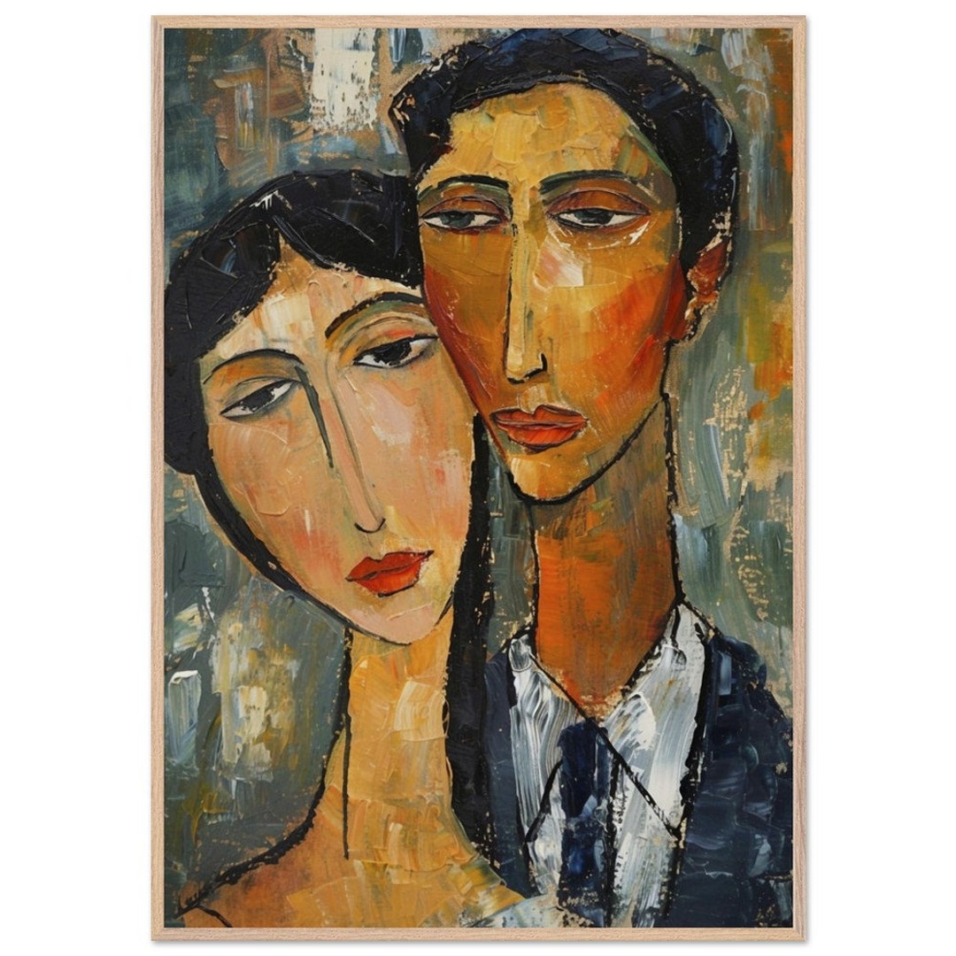 Eternal Love: Modigliani Inspired Romeo and Juliet Premium Wooden ...