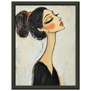 Elegant Long-neck Woman Portrait | Modigliani-inspired Side Profile ...