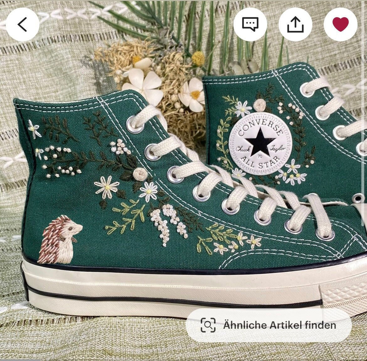 Converse Embroidered White Flowers / Converse Custom Flowers ...