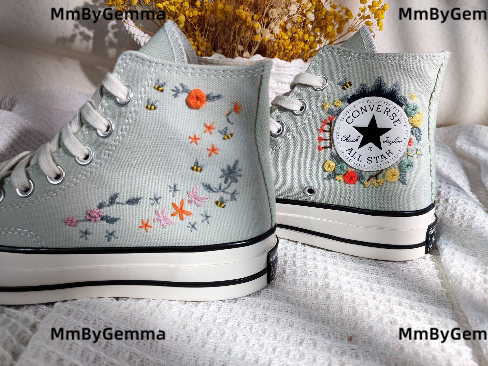 Embroidered Converse Flower