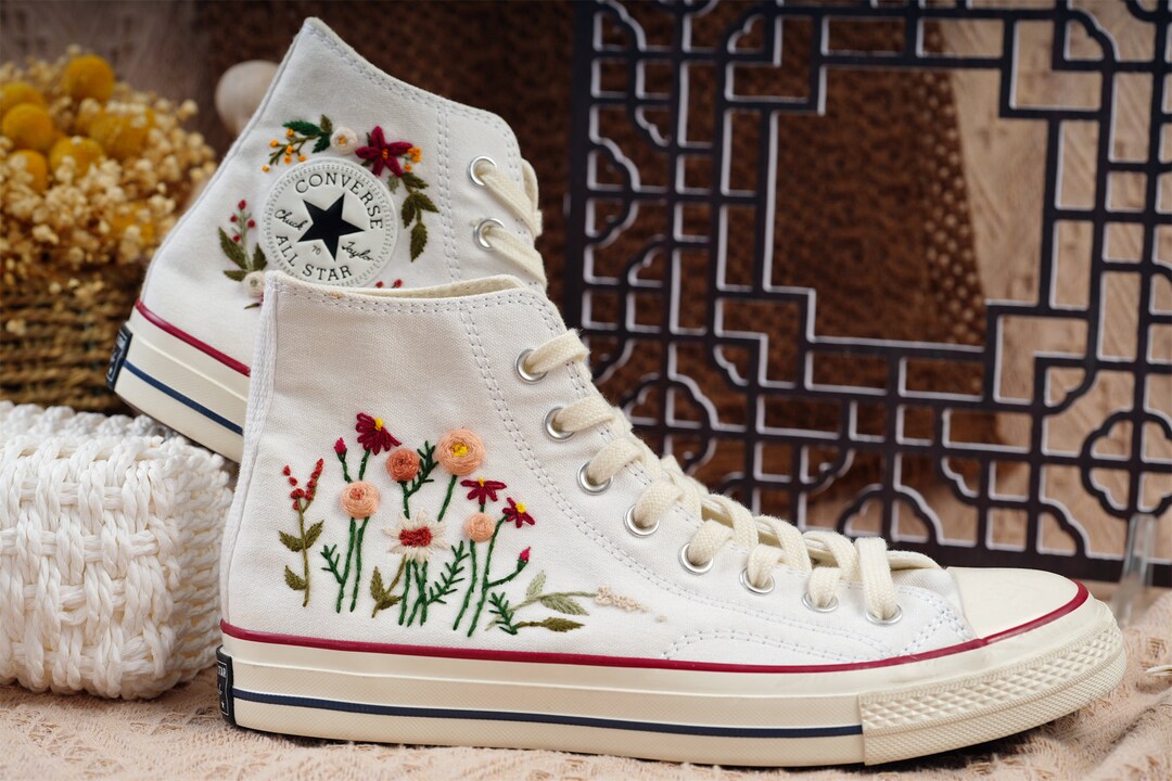 Custom Embroidered Converse High Tops/ Custom Converse Chuck Taylor ...