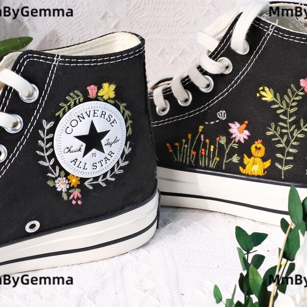 Embroidered Converse - Etsy