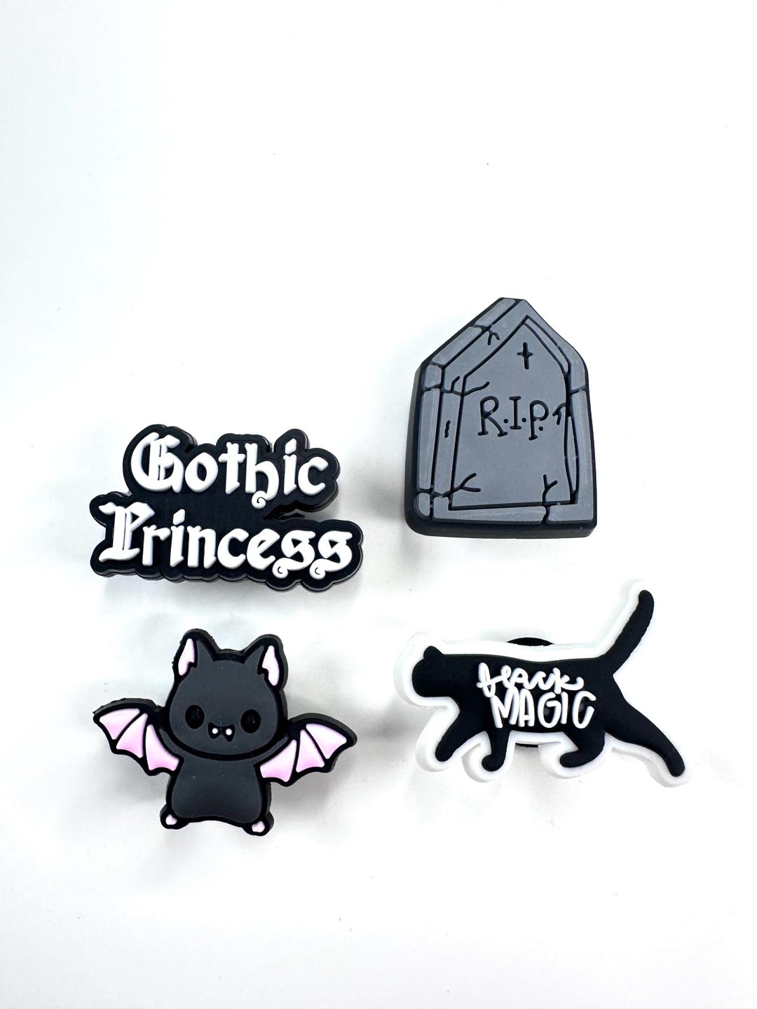 Gothic Clog Charms: Bat, Tombstone, Black Cat Shoe Clips - Etsy