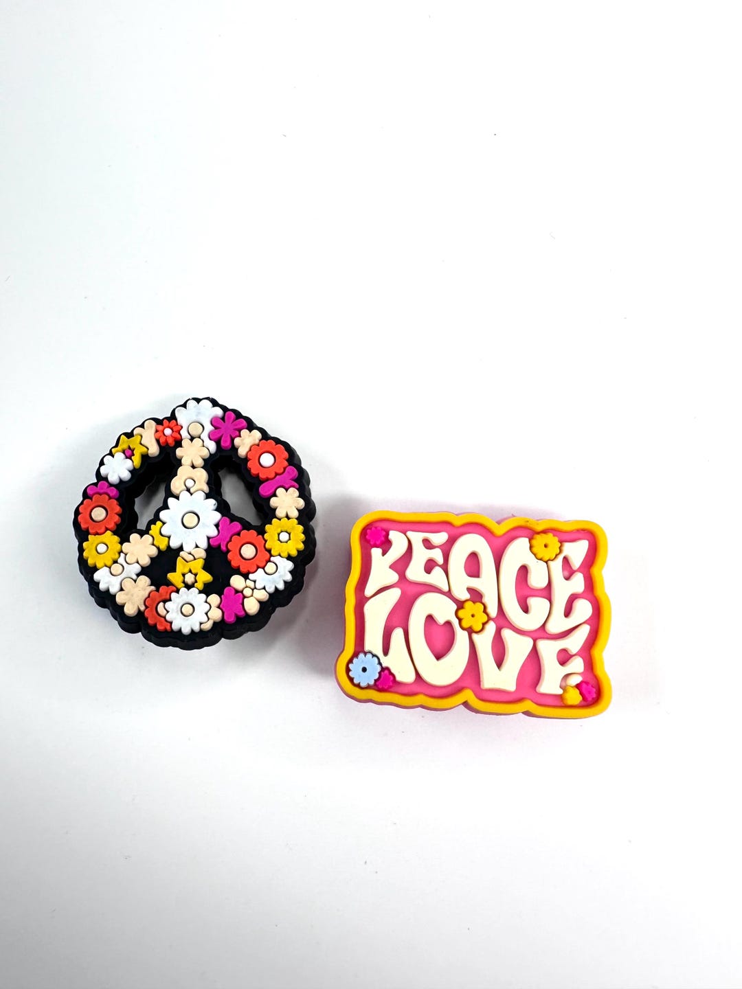 Peace and Love Shoe Charms - Peace Sign Clips - Shoe Charms - Hippie ...