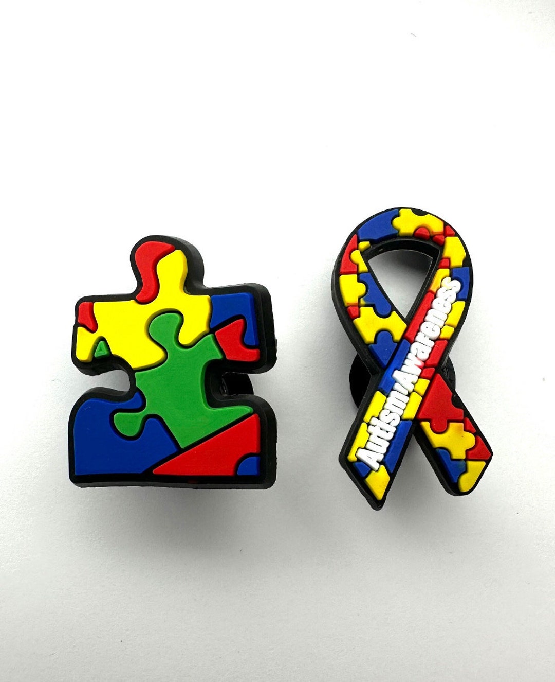 Autism Awareness Shoe Charm: Jigsaw & Ribbon Clog Accessory - Etsy