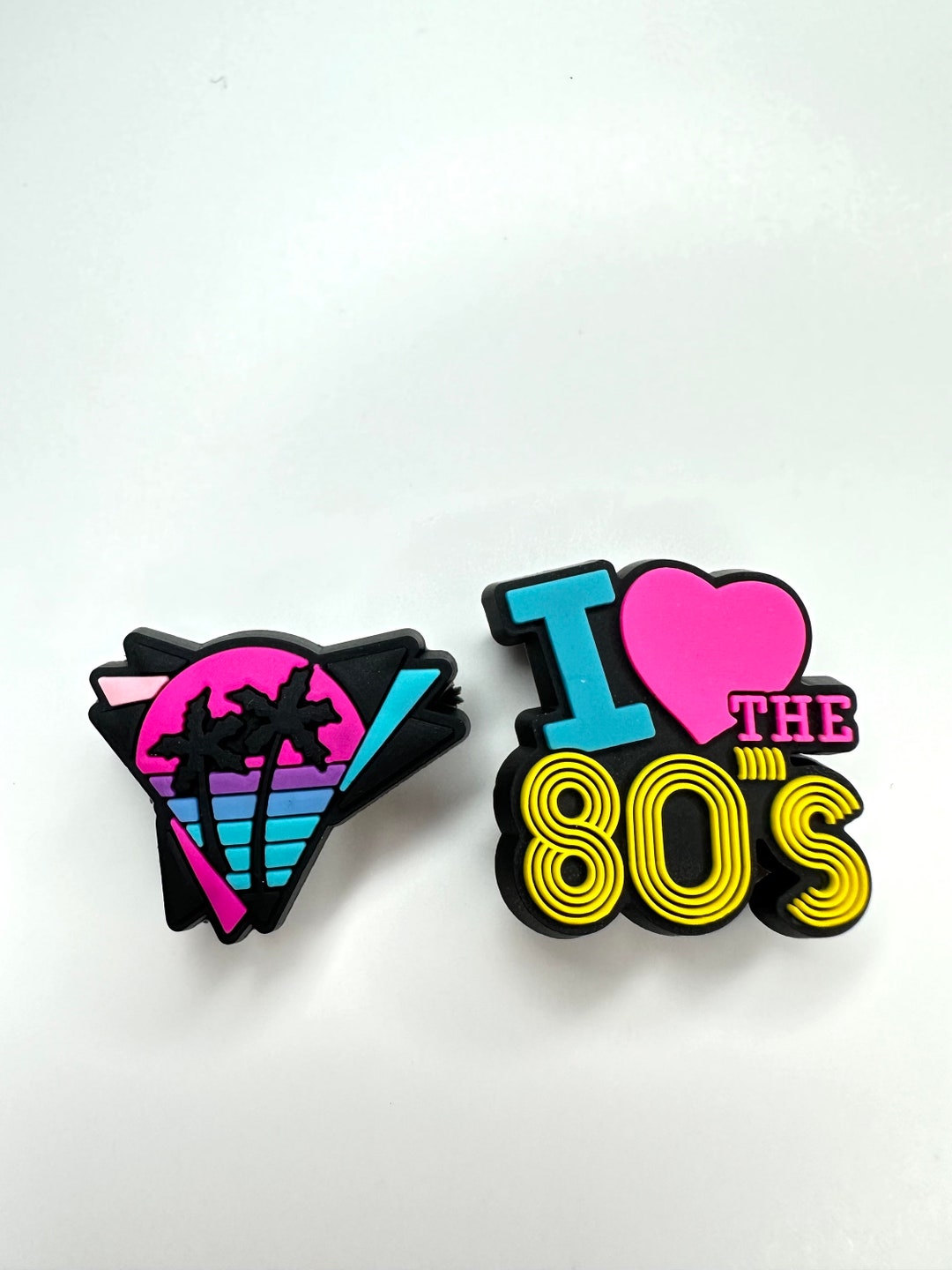 I Love the 80s Shoe Charms - Clog Pins - Retro Accessory - Shoe Clip ...