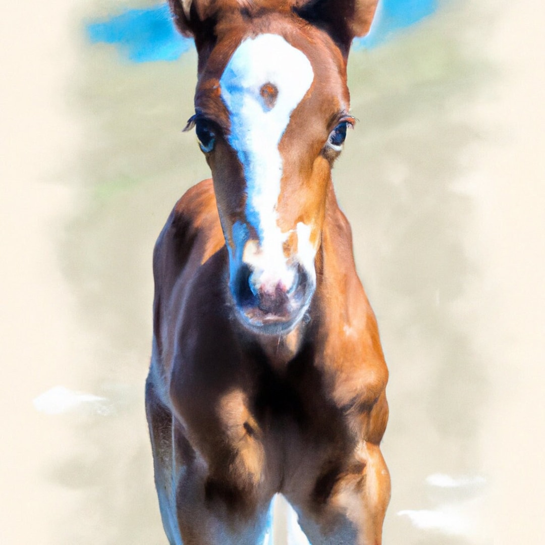 Printable Digital Cute Brown Colt, Adorable Watercolor Nursery Wall Art ...